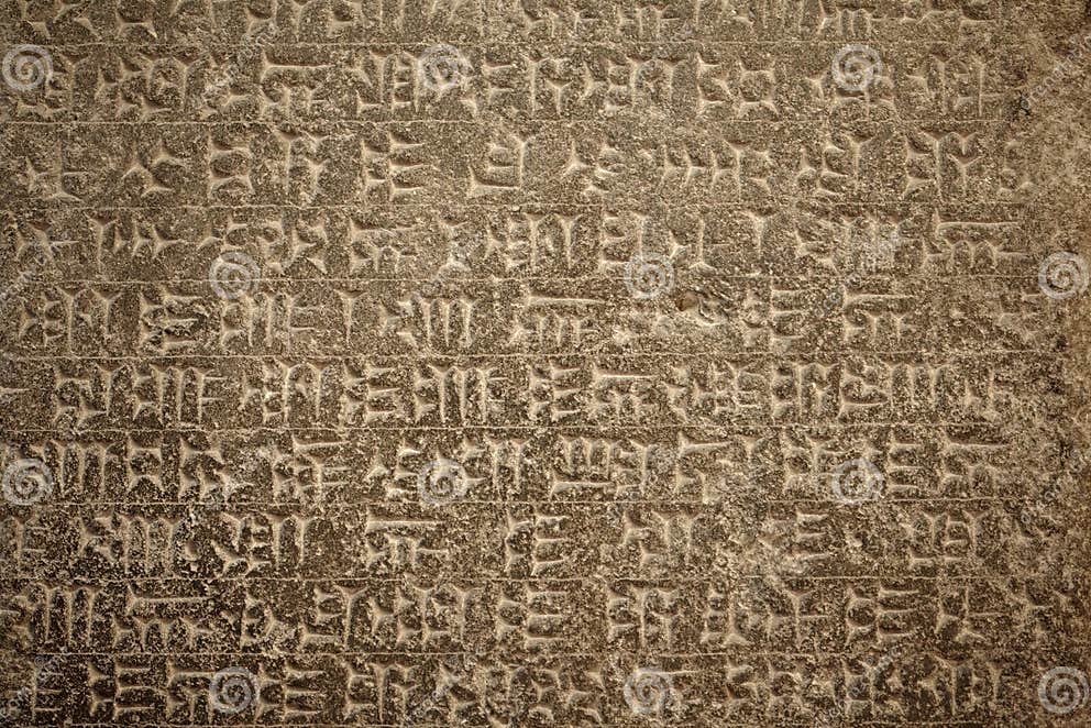 Cuneiform Ancient Writing Background Stock Image - Image of language ...