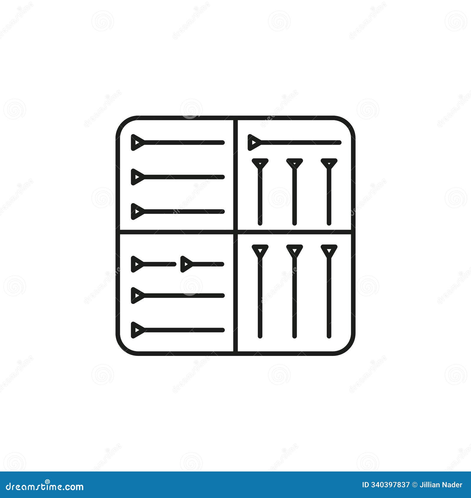 Cuneiform Outline Icon Collection Or Set. Cuneiform Thin Vector Line ...