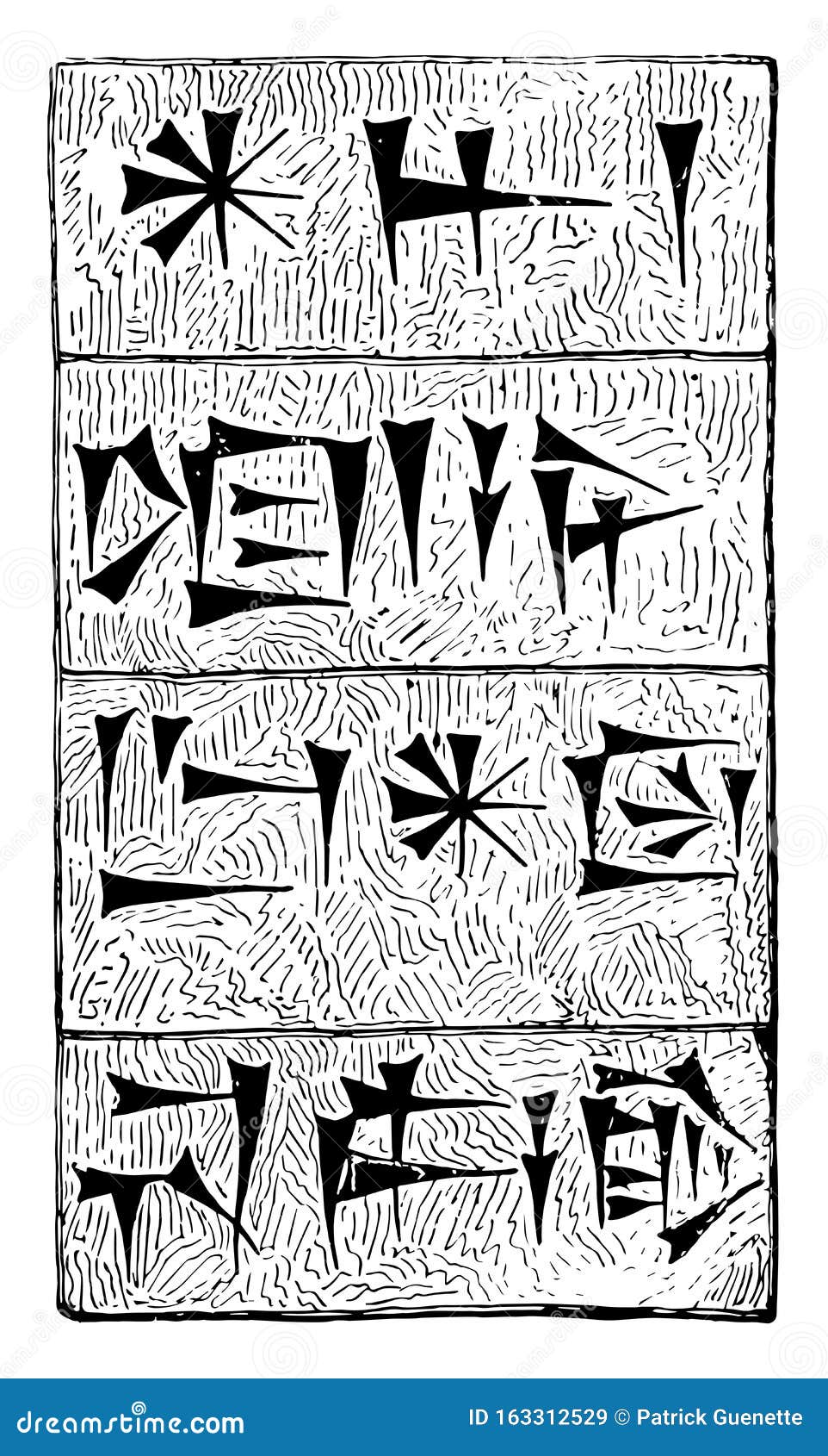 Cuneiform Vintage Illustration Stock Vector - Illustration of shape ...