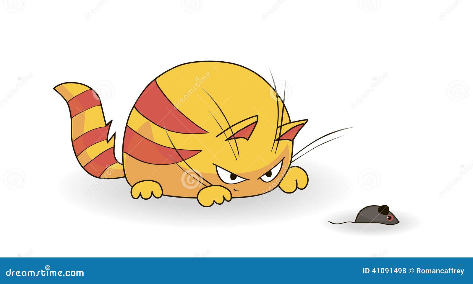Cute Ginger Cat Hunting a Mouse Stock Photo - Illustration of creep ...