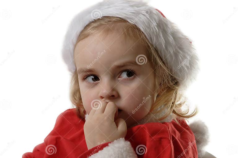Cunning Santa Helper Biting His Nails Stock Image - Image of lovely ...