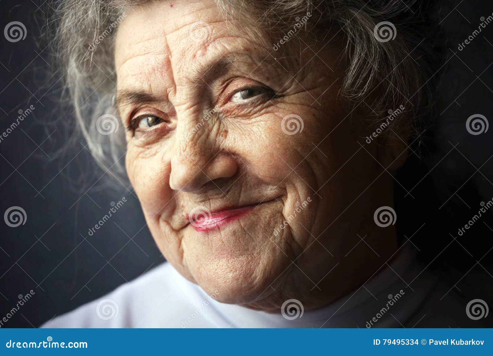Cunning and Smiling Granny Face Stock Photo - Image of cunning ...