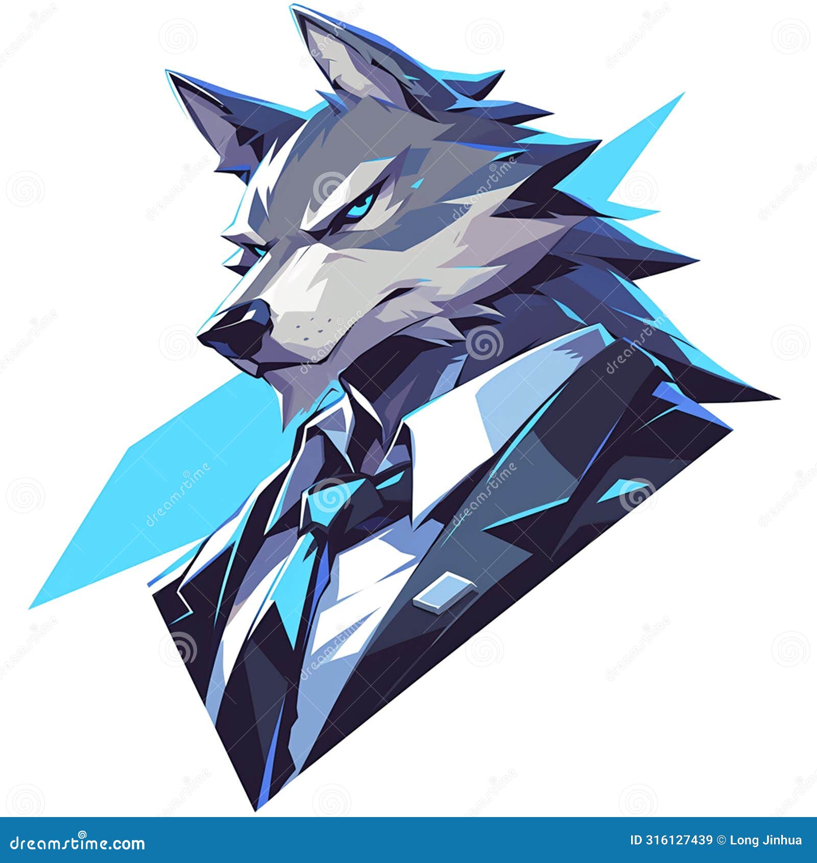 A Cunning Wolf Software Engineer Cartoon Style Stock Vector ...