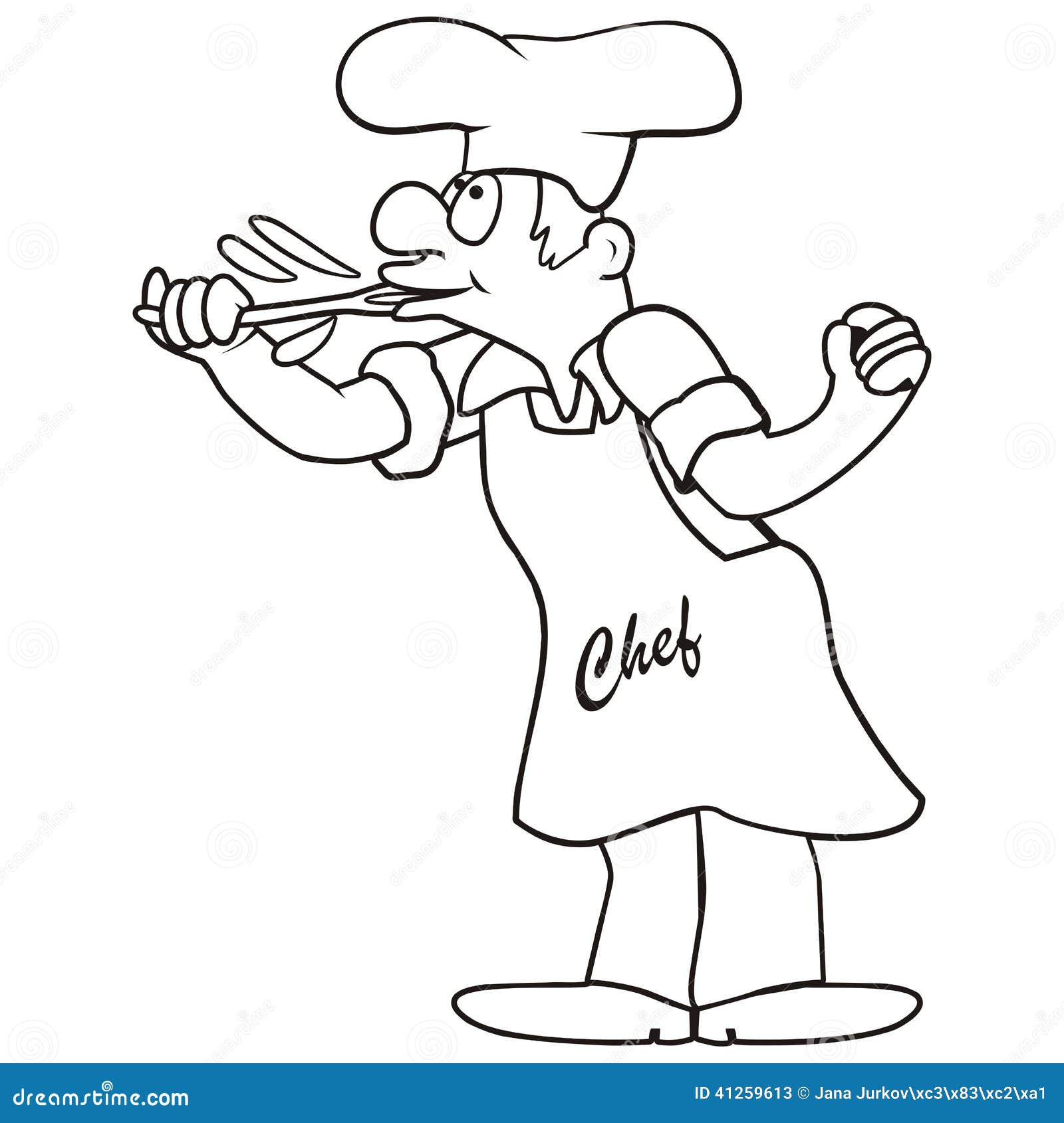 Cuoco - libro da colorare illustrazione vettoriale. Illustrazione di ...