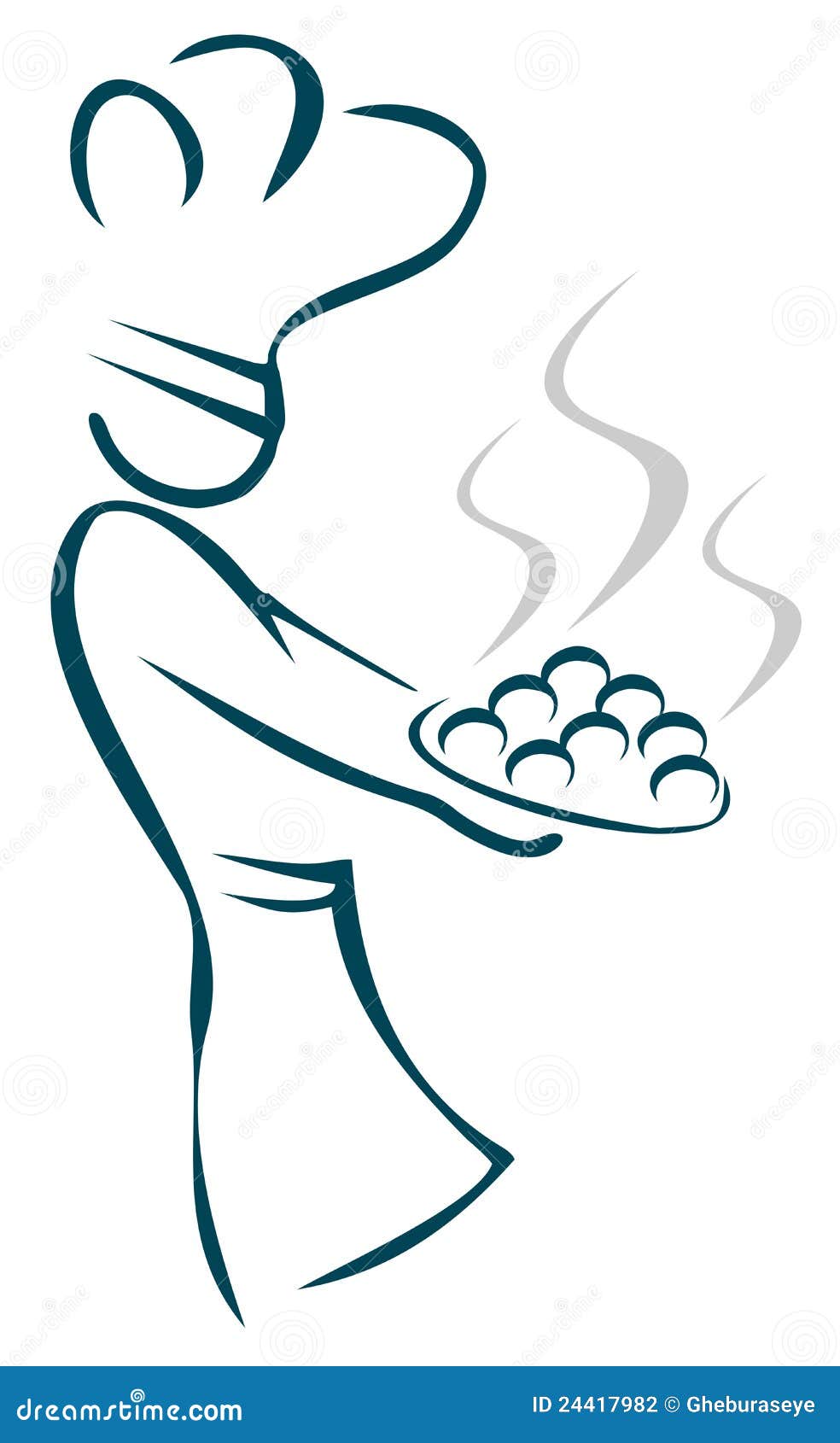 Cuoco unico illustrazione vettoriale. Illustrazione di artistico - 24417982