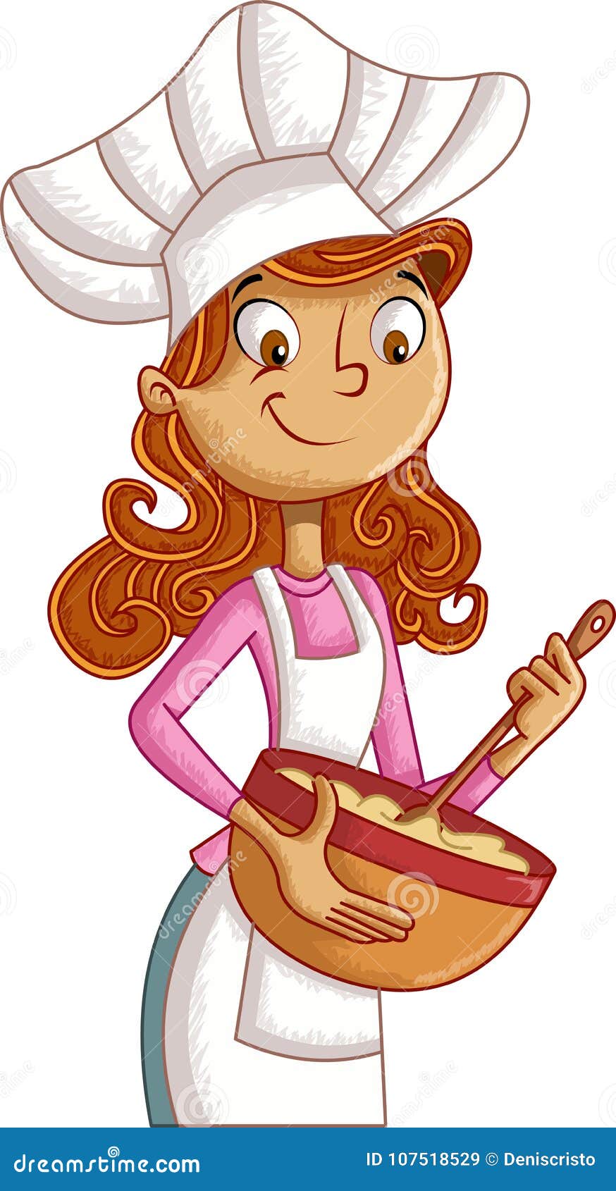 Cuoco Unico Della Donna Del Fumetto Illustrazione Vettoriale ...