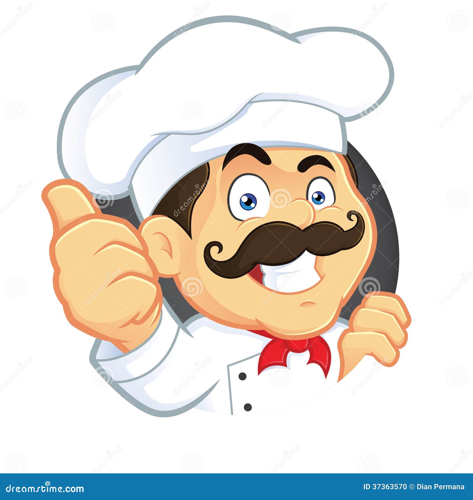 Cuoco Unico Giving Thumbs Up Illustrazione Vettoriale - Illustrazione ...