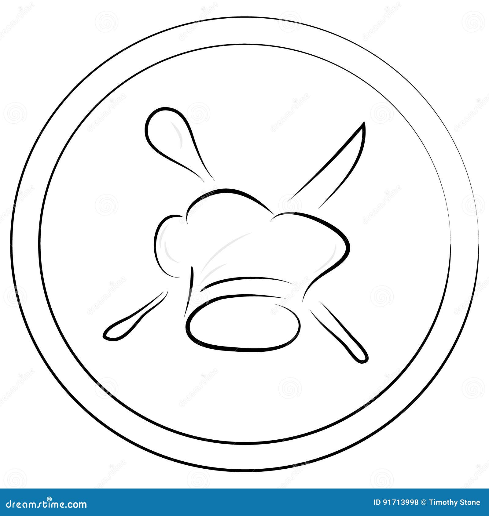 Cuoco Unico Stilizzato Con La Serie Del Cappello Illustrazione di Stock ...