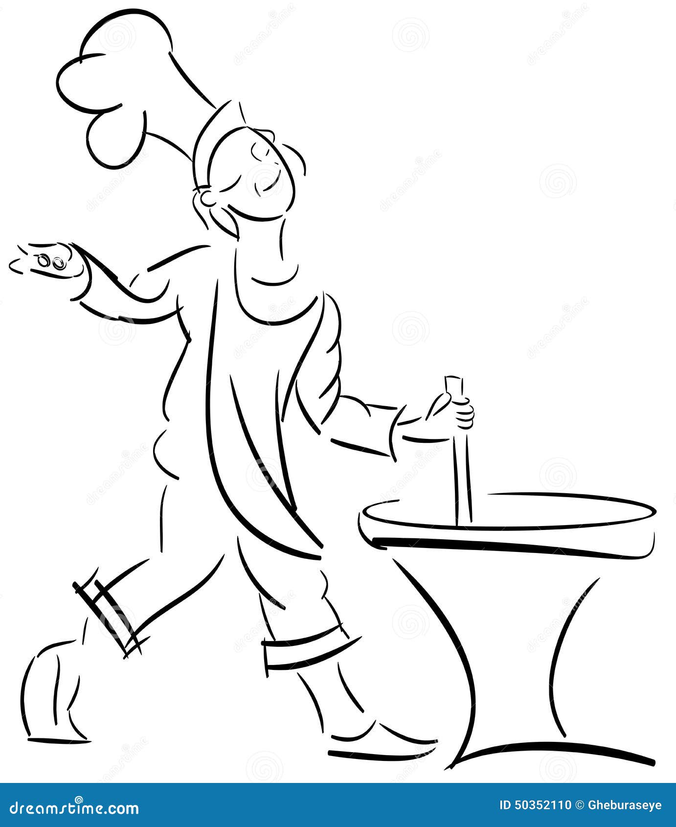 Cuoco Unico Stilizzato Isolato Illustrazione Vettoriale - Illustrazione ...