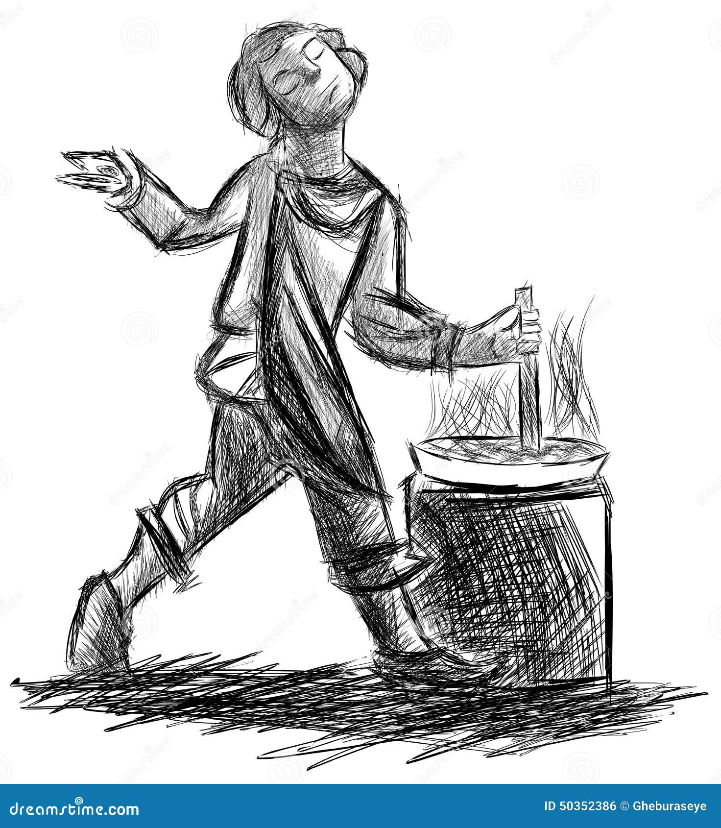 Cuoco Unico Stilizzato Isolato Illustrazione Vettoriale - Illustrazione ...