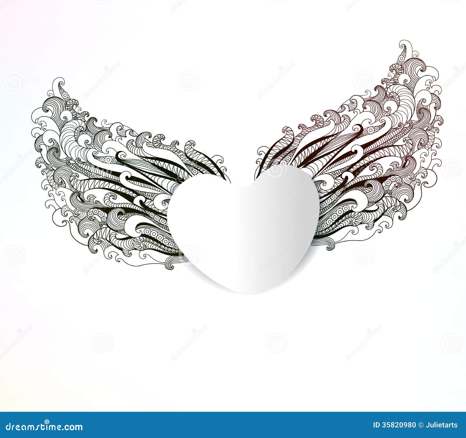 Cuore Astratto Con Le Ali. Vettore, ENV 10 Illustrazione Vettoriale ...