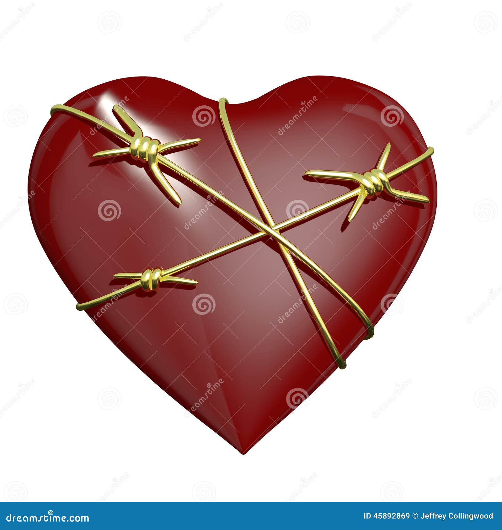 Cuore Avvolto Con Filo Spinato Illustrazione di Stock - Illustrazione ...