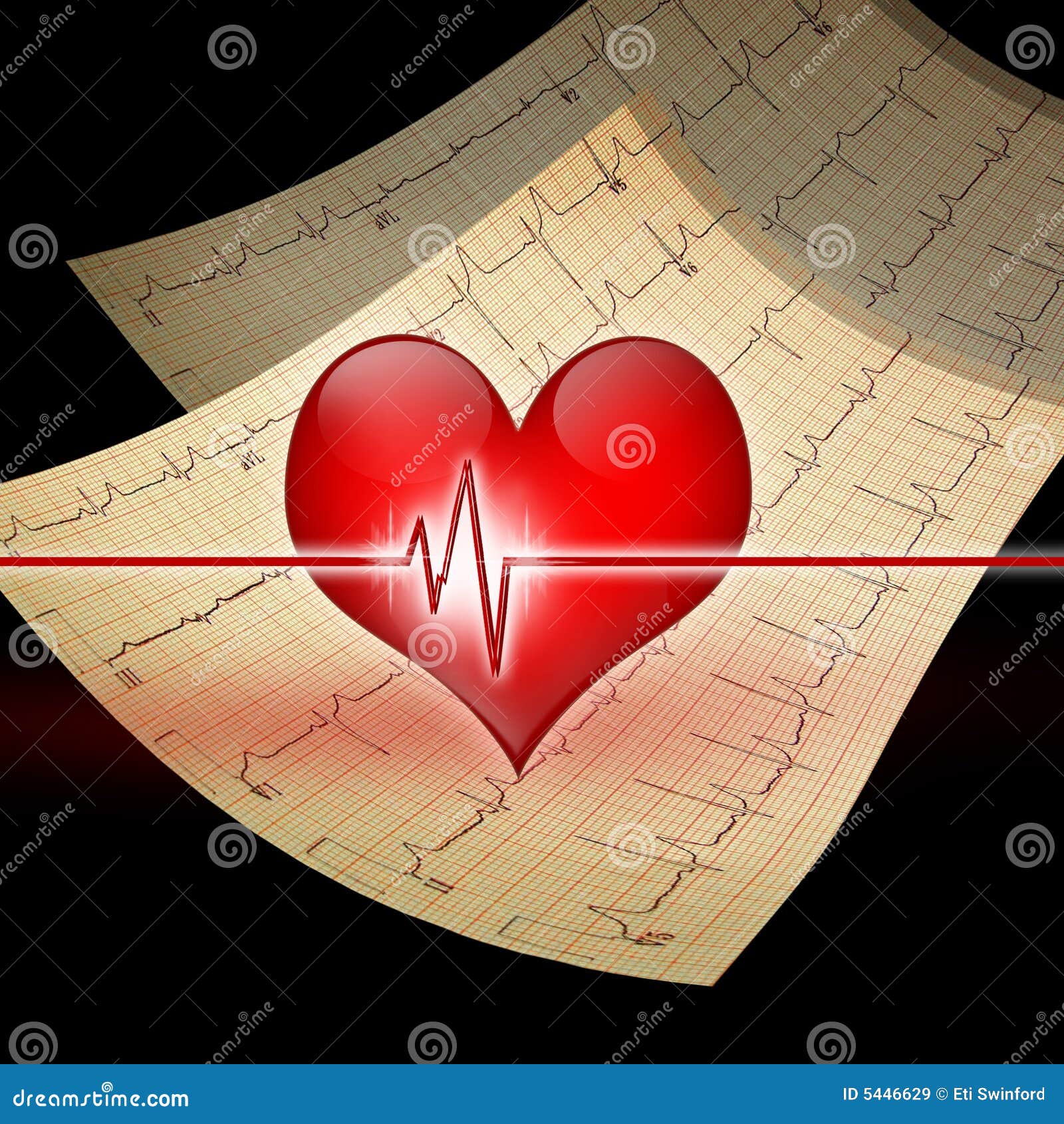 Cuore con ekg immagine stock. Immagine di tenuta, guarigione - 5446629