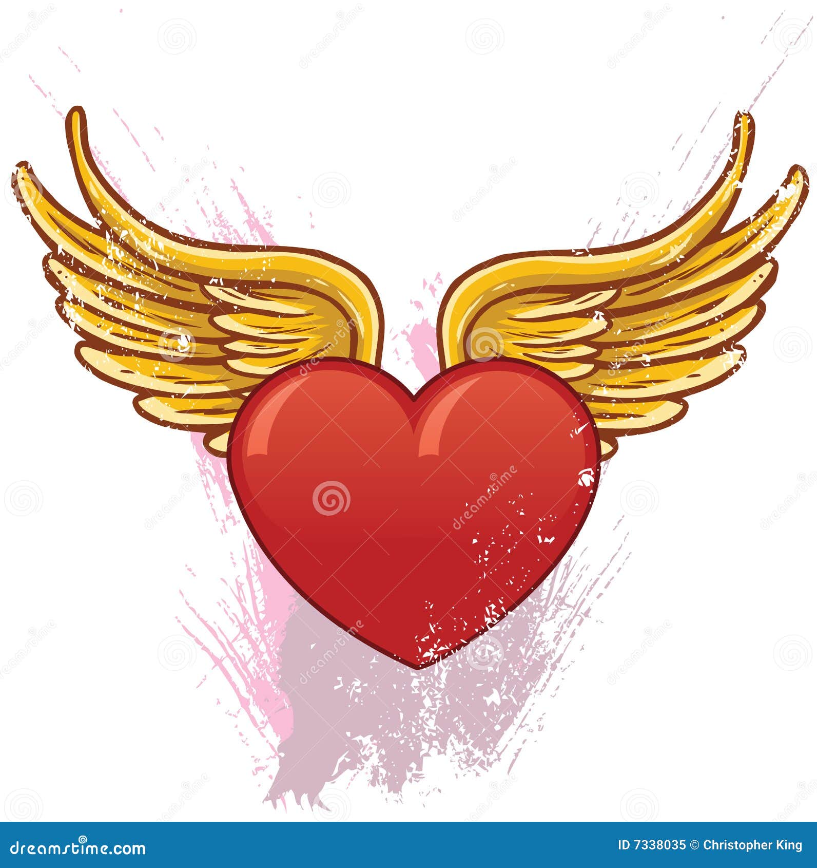 Cuore Con L'illustrazione Di Vettore Delle Ali Illustrazione Vettoriale ...