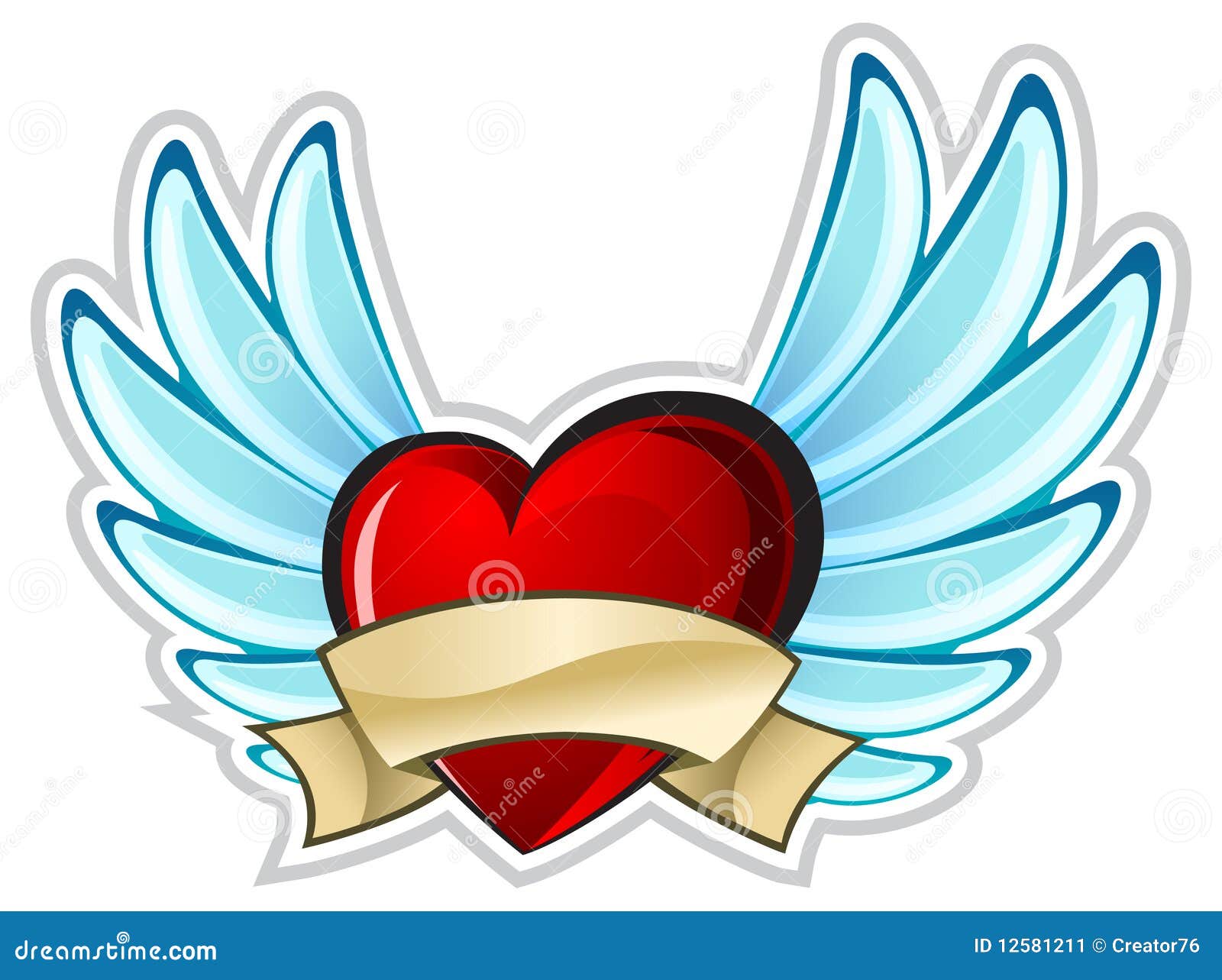 Cuore con le ali illustrazione vettoriale. Illustrazione di ornare ...