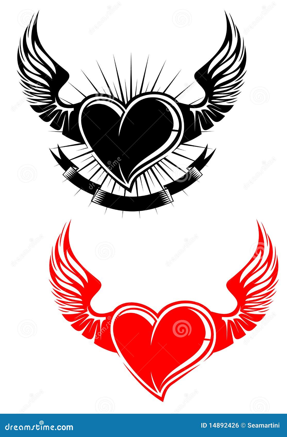 Cuore con le ali illustrazione vettoriale. Illustrazione di fumetto ...