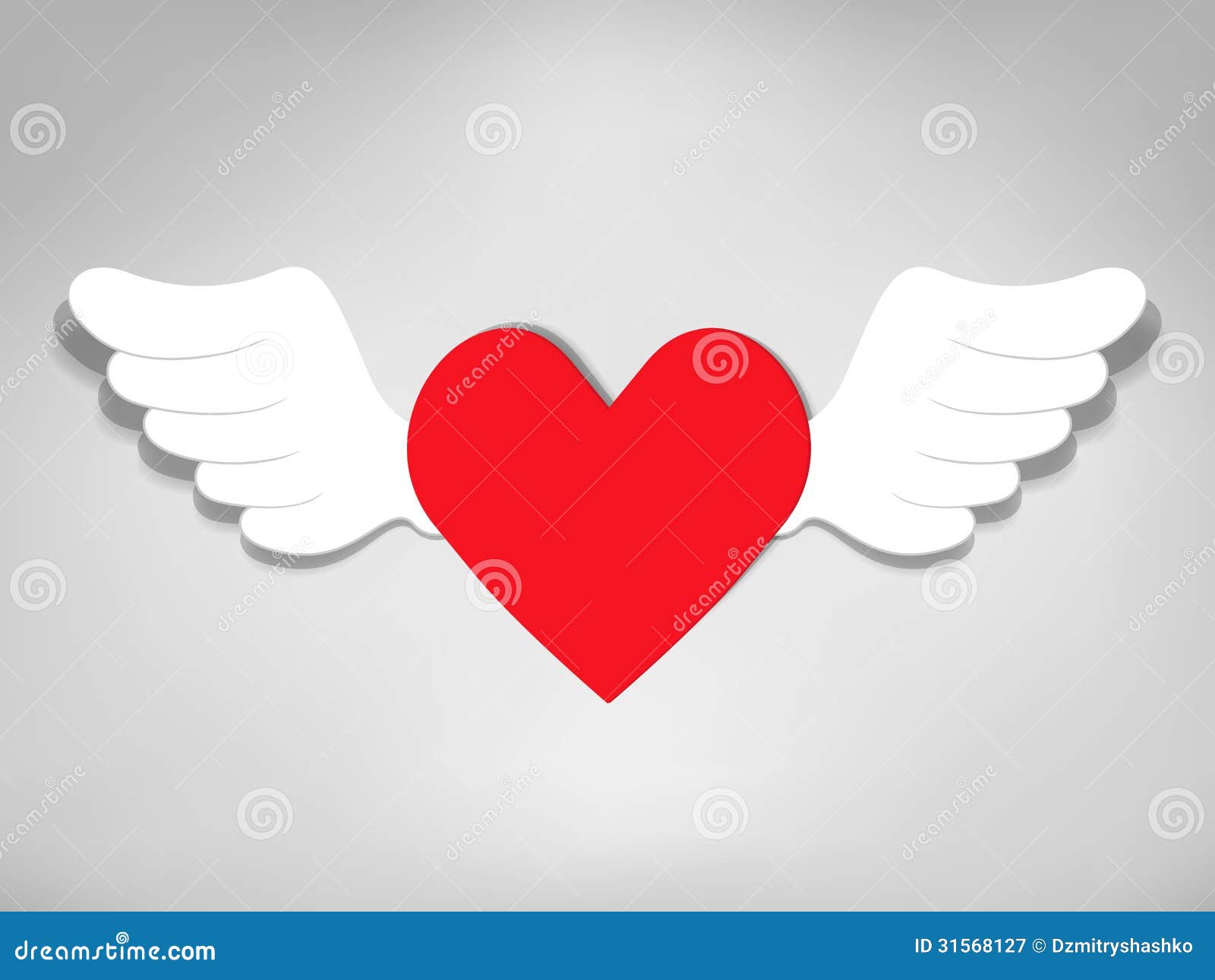 Cuore con le ali illustrazione vettoriale. Illustrazione di segno ...