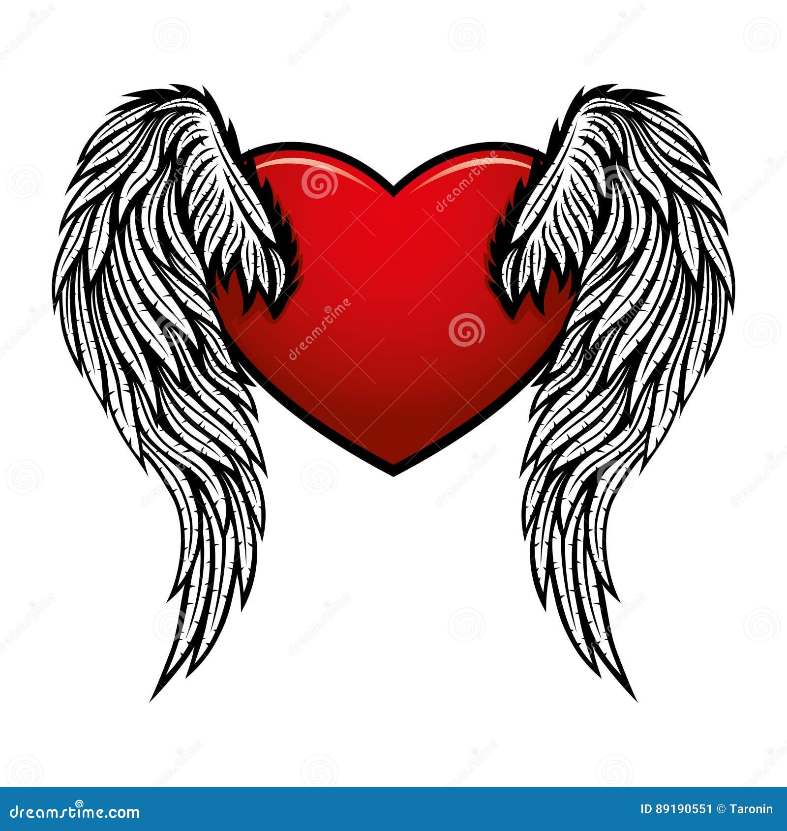 Cuore con le ali illustrazione vettoriale. Illustrazione di festa ...