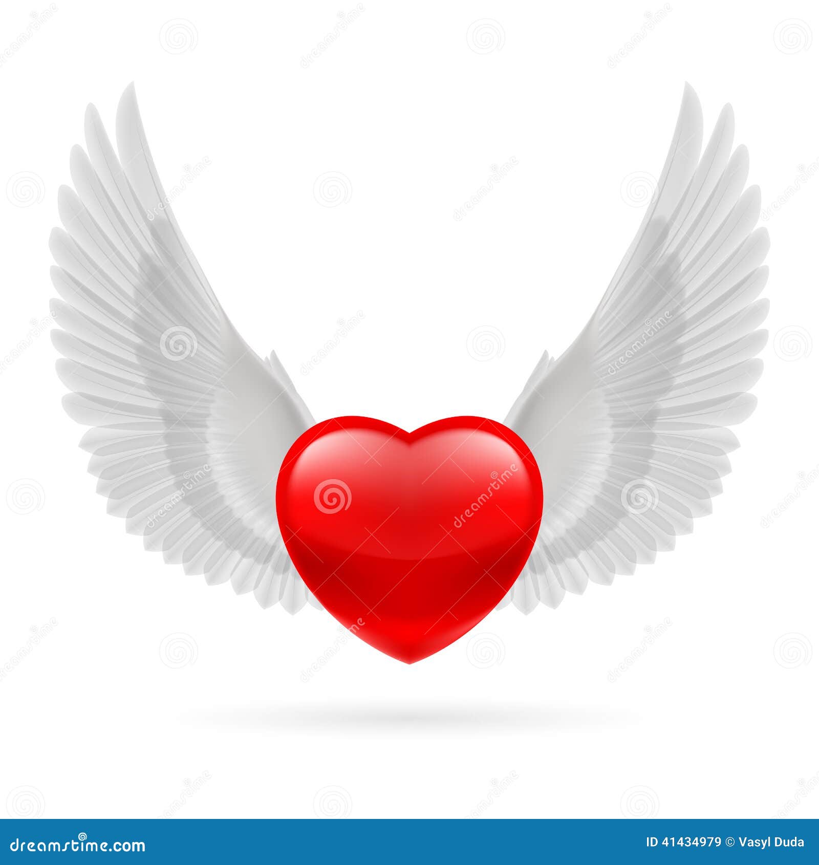 Cuore con le ali alzate illustrazione vettoriale. Illustrazione di ...