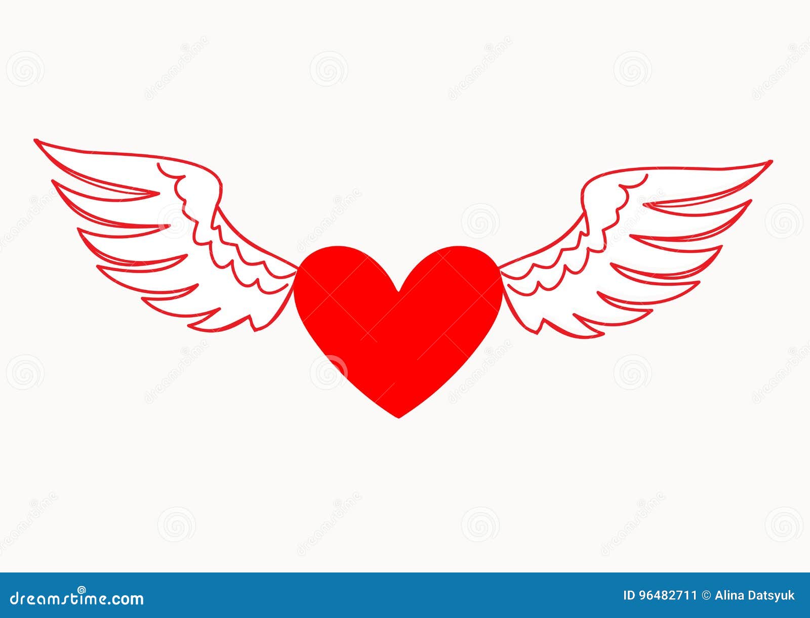 Cuore Con Le Ali Angelo Di Amore Illustrazione Vettoriale ...