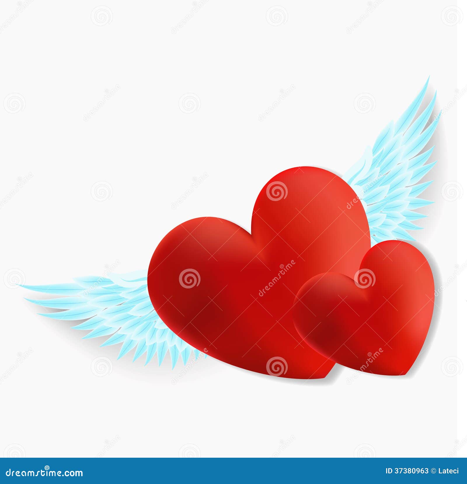 Cuore con le ali di angelo illustrazione vettoriale. Illustrazione di ...