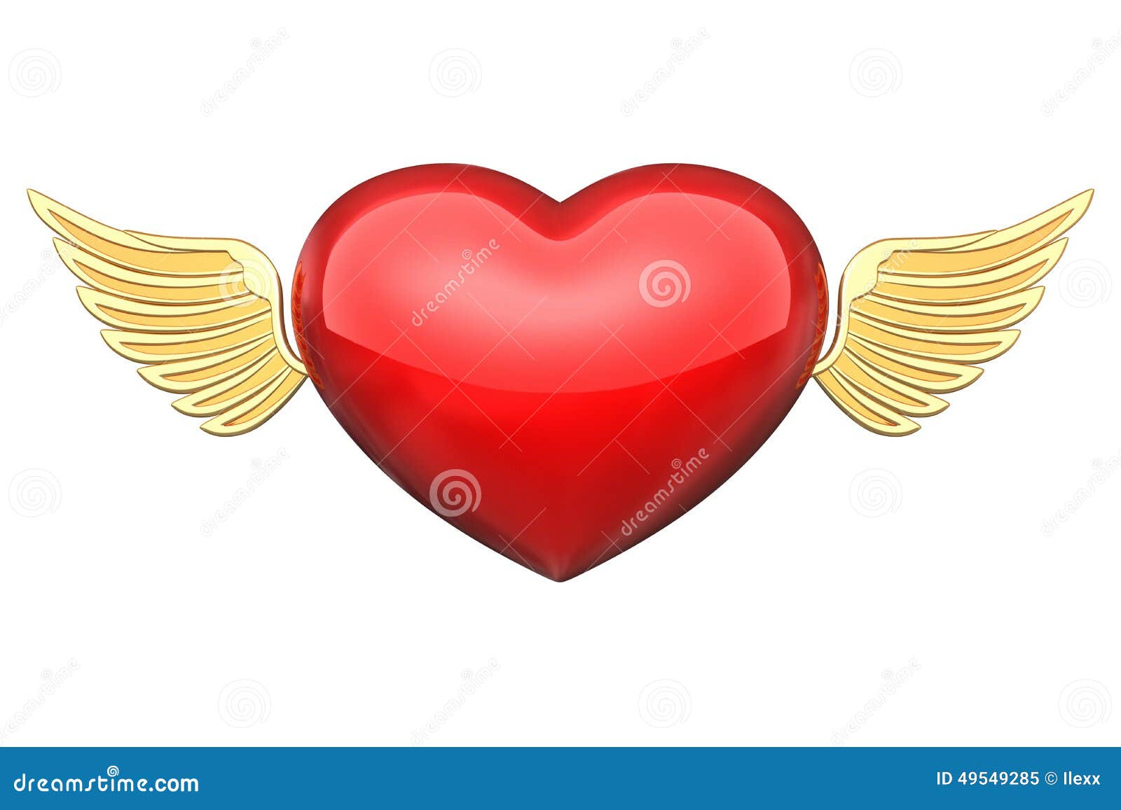 Cuore con le ali dorate illustrazione di stock. Illustrazione di nozze ...