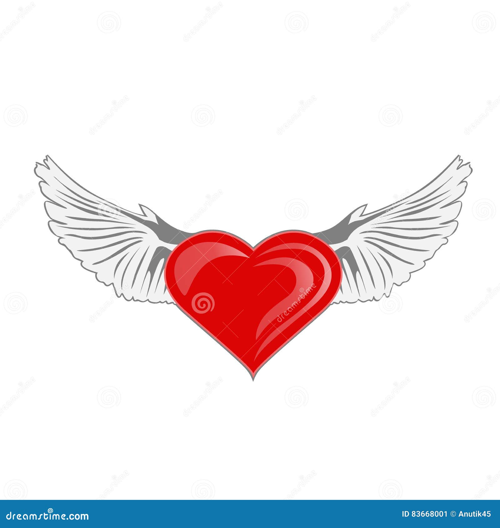 Cuore Con Le Ali Illustrazione Di Vettore Illustrazione Vettoriale ...
