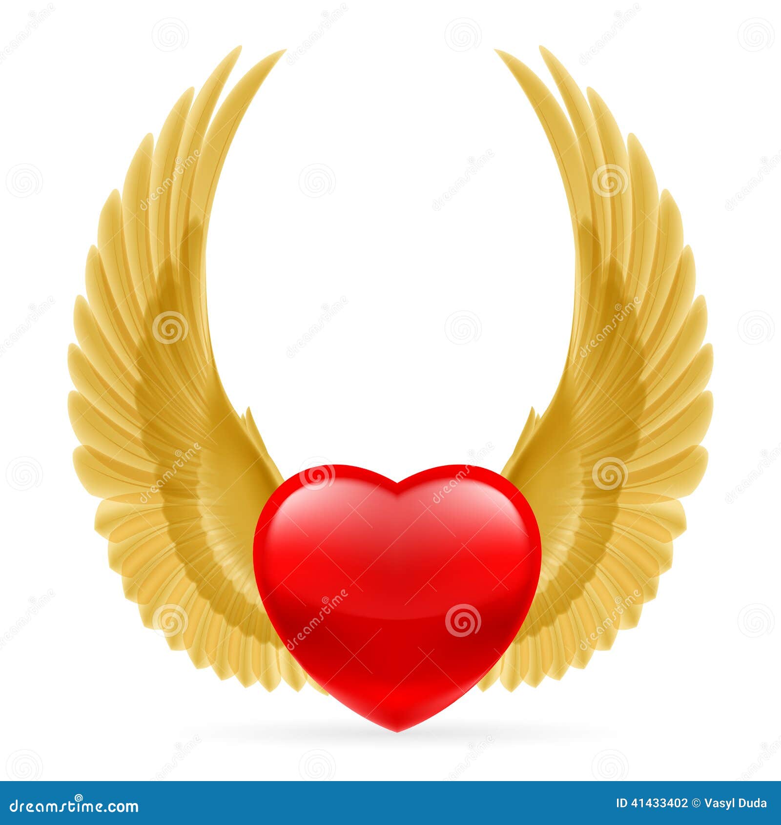 Cuore con le ali su illustrazione vettoriale. Illustrazione di ...