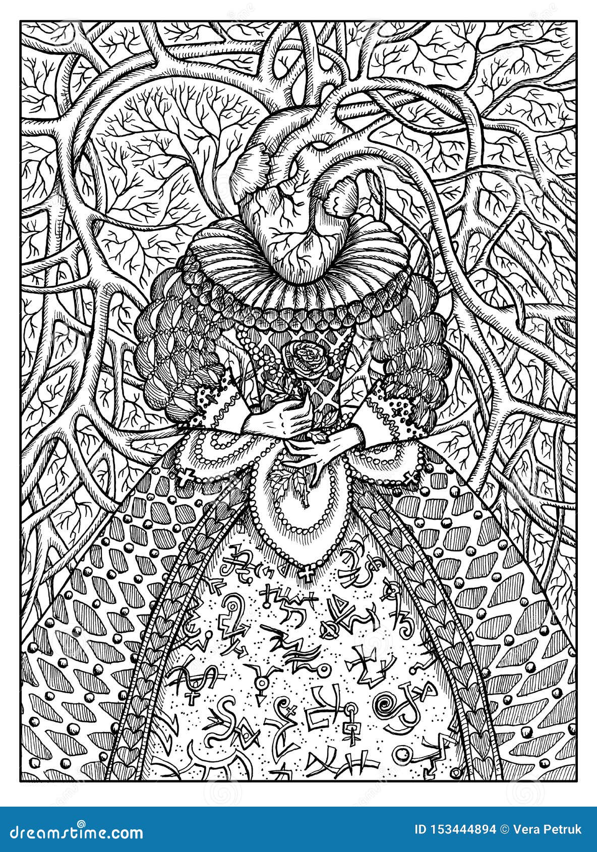 Cuore Concetto Mistico in Bianco E Nero Per La Carta Di Tarocchi Di ... Cuore Concetto Mistico in Bianco E Nero Per La Carta Di Tarocchi Di ...