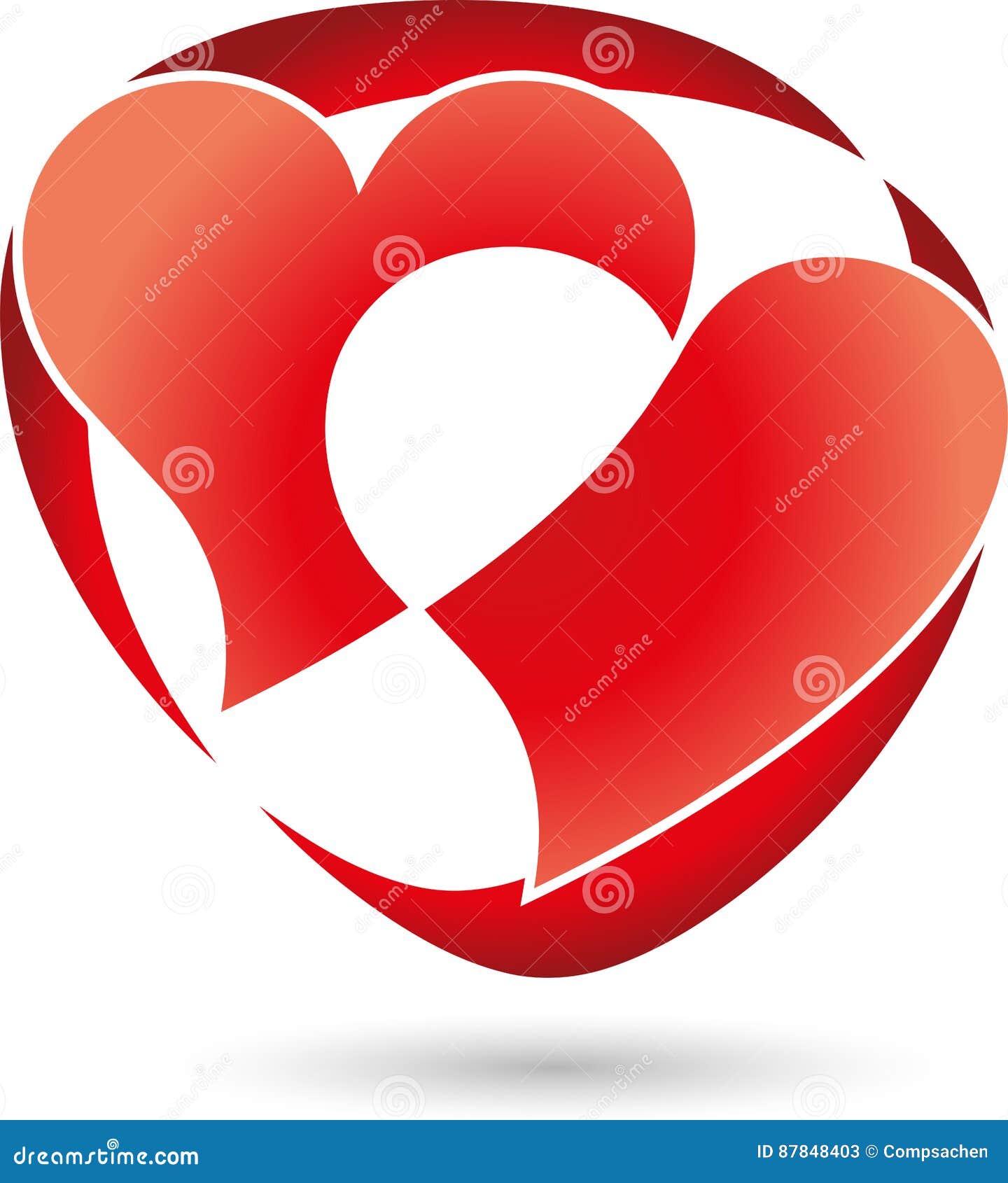 Cuore, Cuore Nel Rosso, Logo Illustrazione Vettoriale - Illustrazione ...