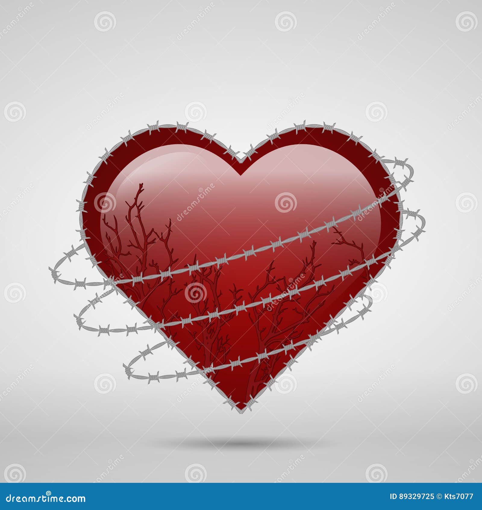 Cuore del filo spinato illustrazione vettoriale. Illustrazione di ...