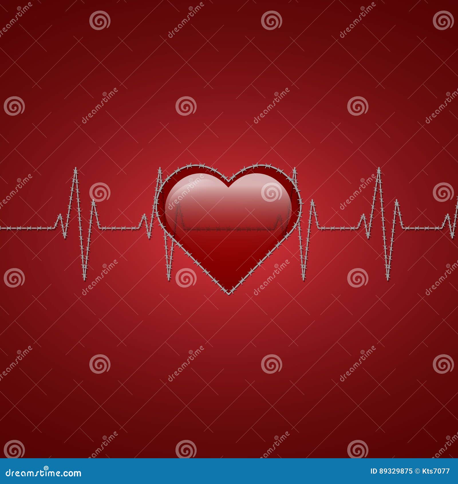 Cuore del filo spinato illustrazione vettoriale. Illustrazione di ...