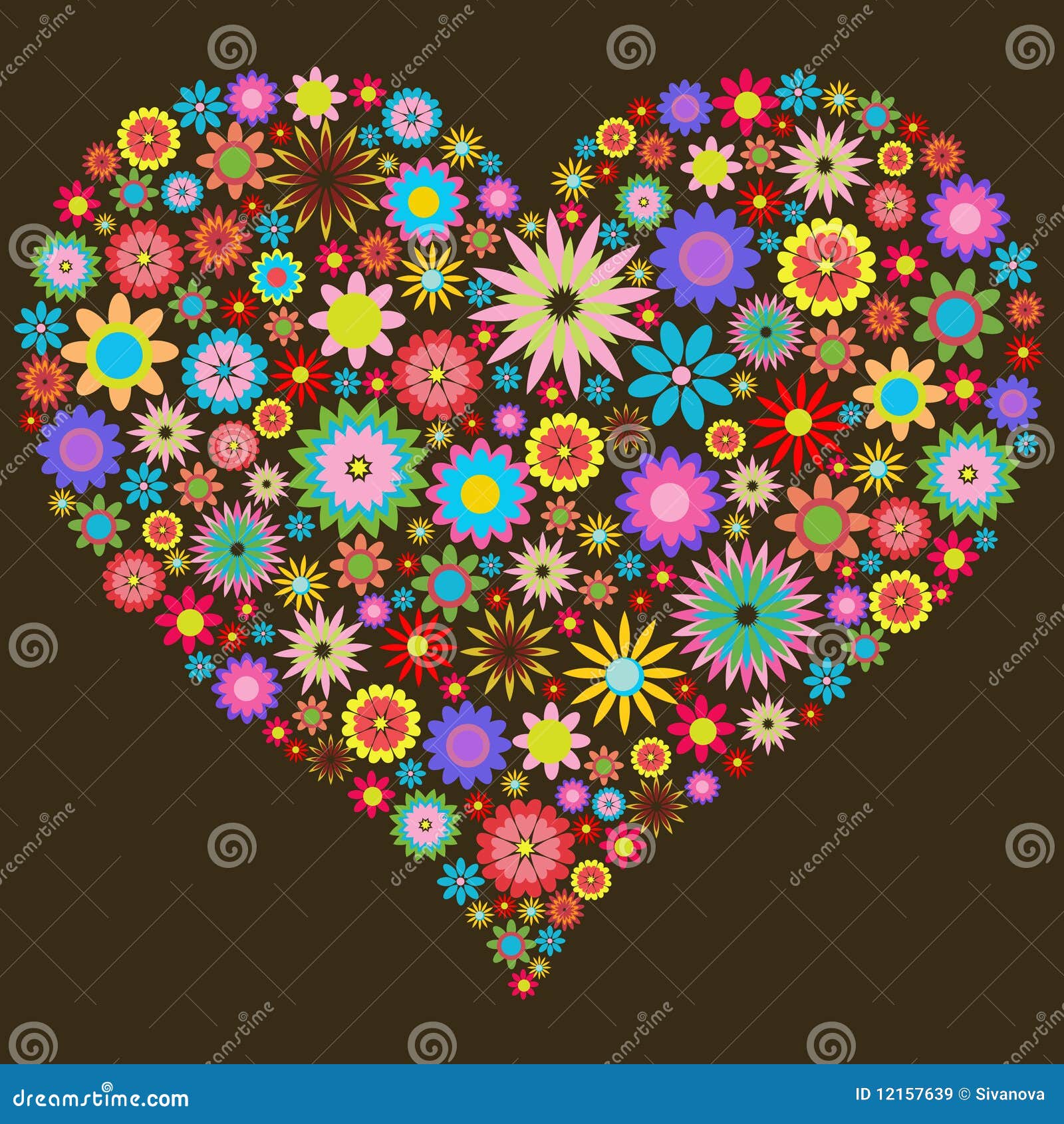 Cuore del fiore illustrazione vettoriale. Illustrazione di moderno ...