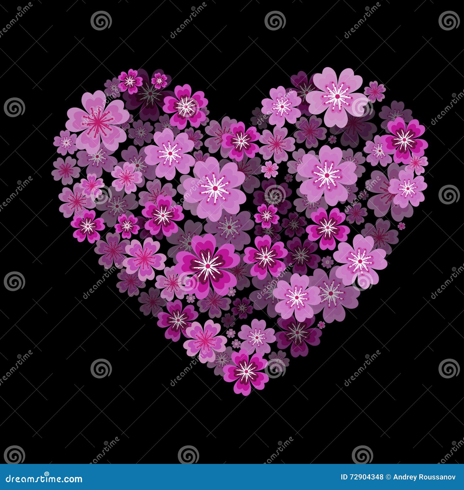 Cuore Del Fiore Ti Amo - Cuore Con Effetto 3d Illustrazione Vettoriale ...