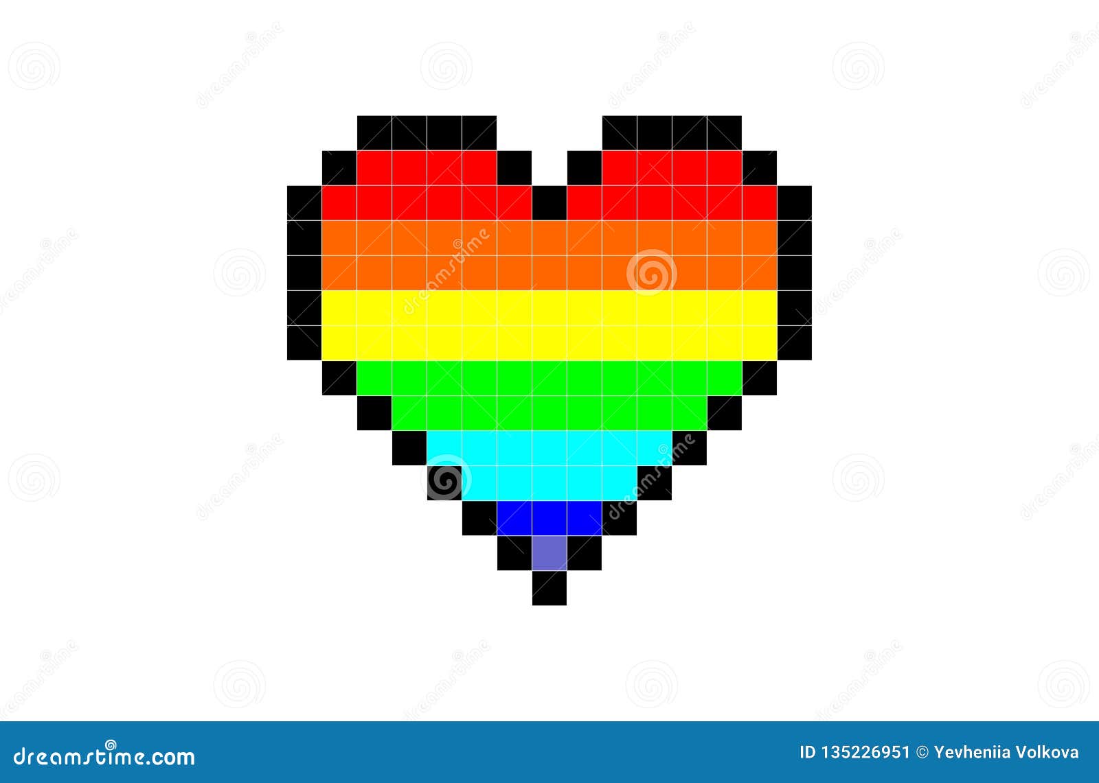 Cuore Del Pixel Di Colore Dell'arcobaleno Illustrazione Vettoriale ...