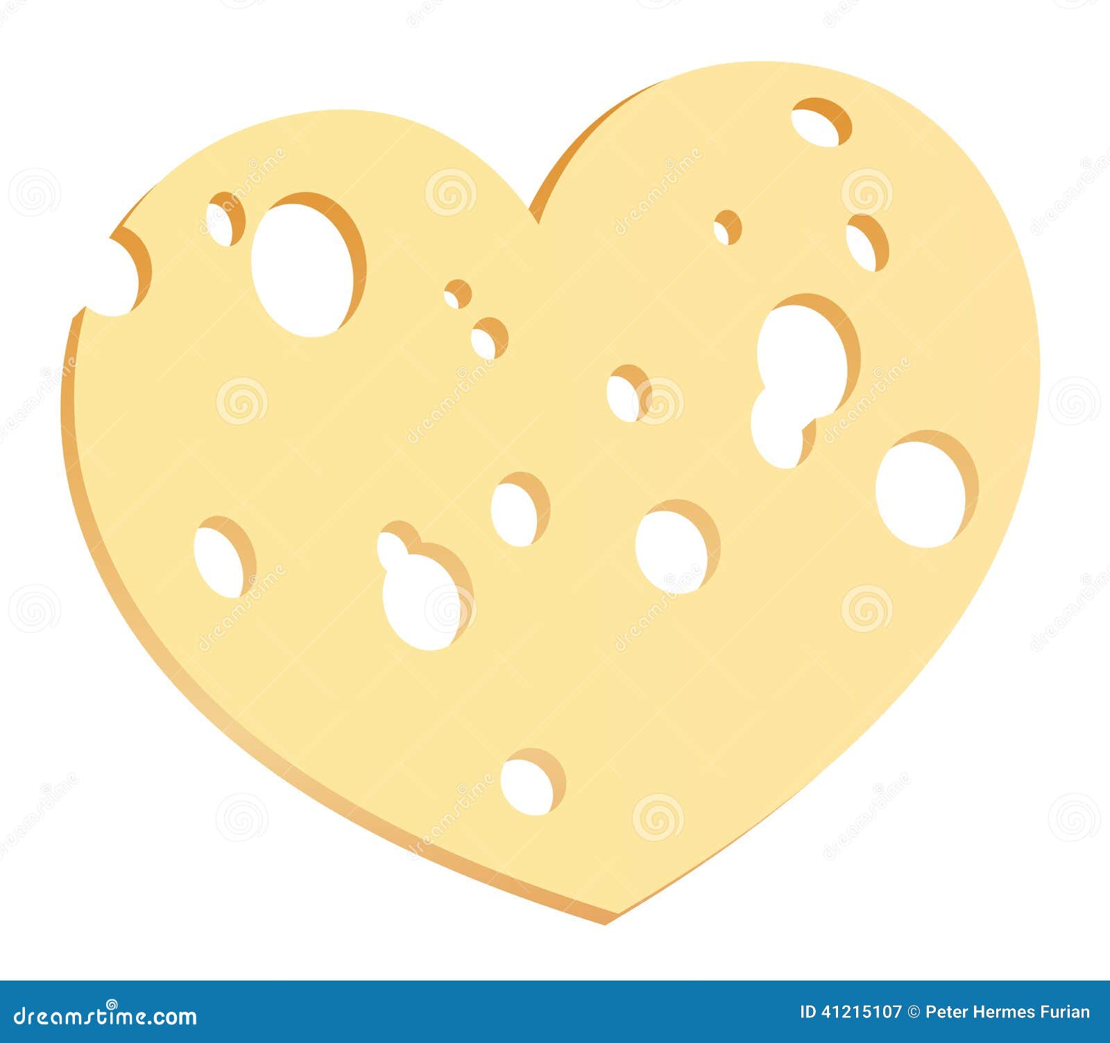 Cuore Della Fetta Del Formaggio Illustrazione Vettoriale ...