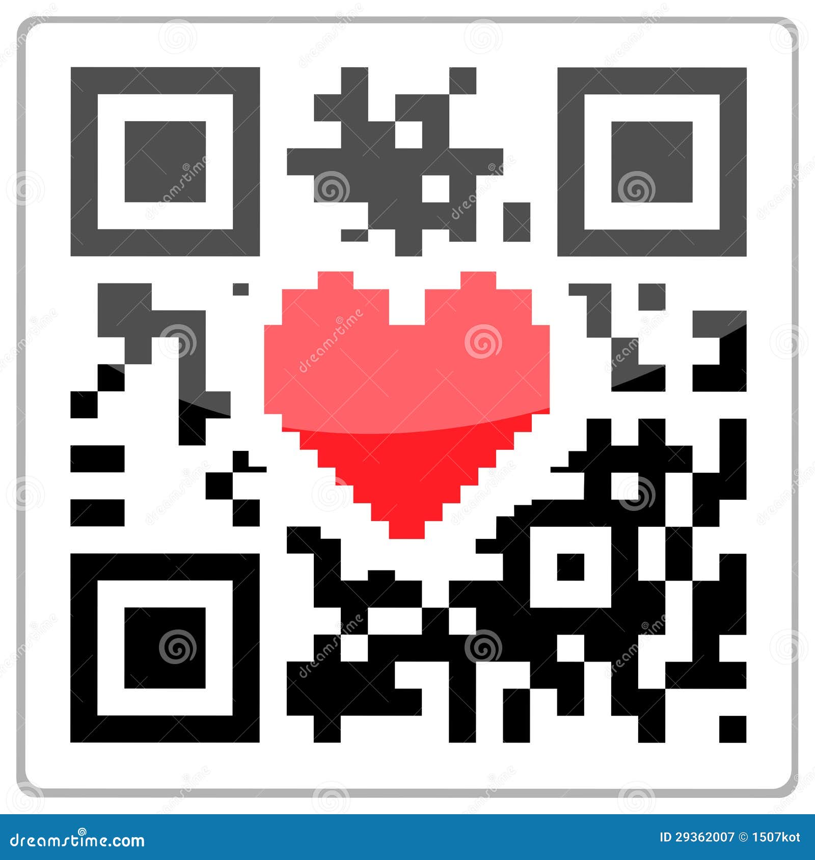 Cuore di codice di QR illustrazione vettoriale. Illustrazione di ...