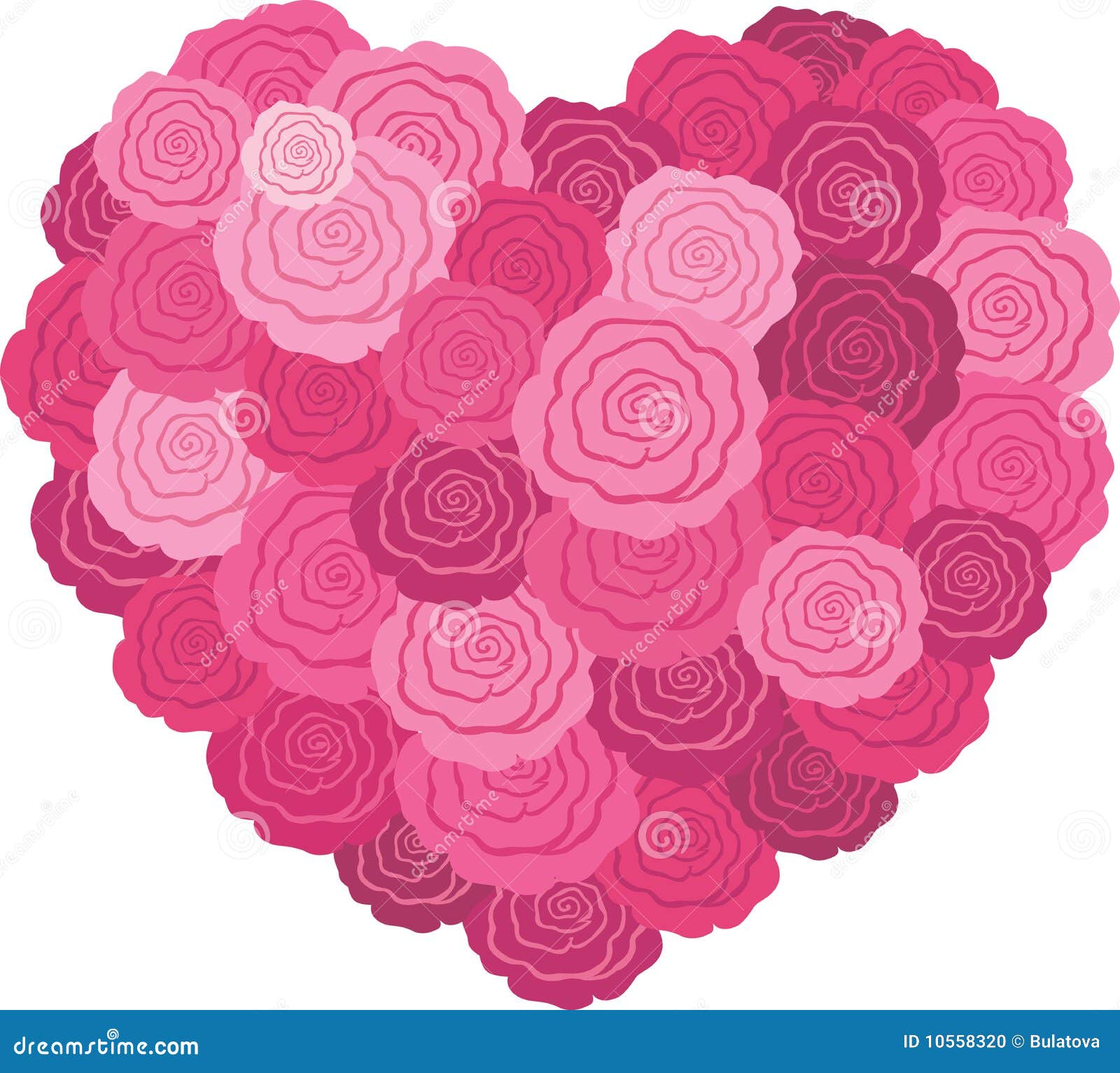 Cuore Di Rosa Di Colore Rosa Illustrazione Vettoriale - Illustrazione ...