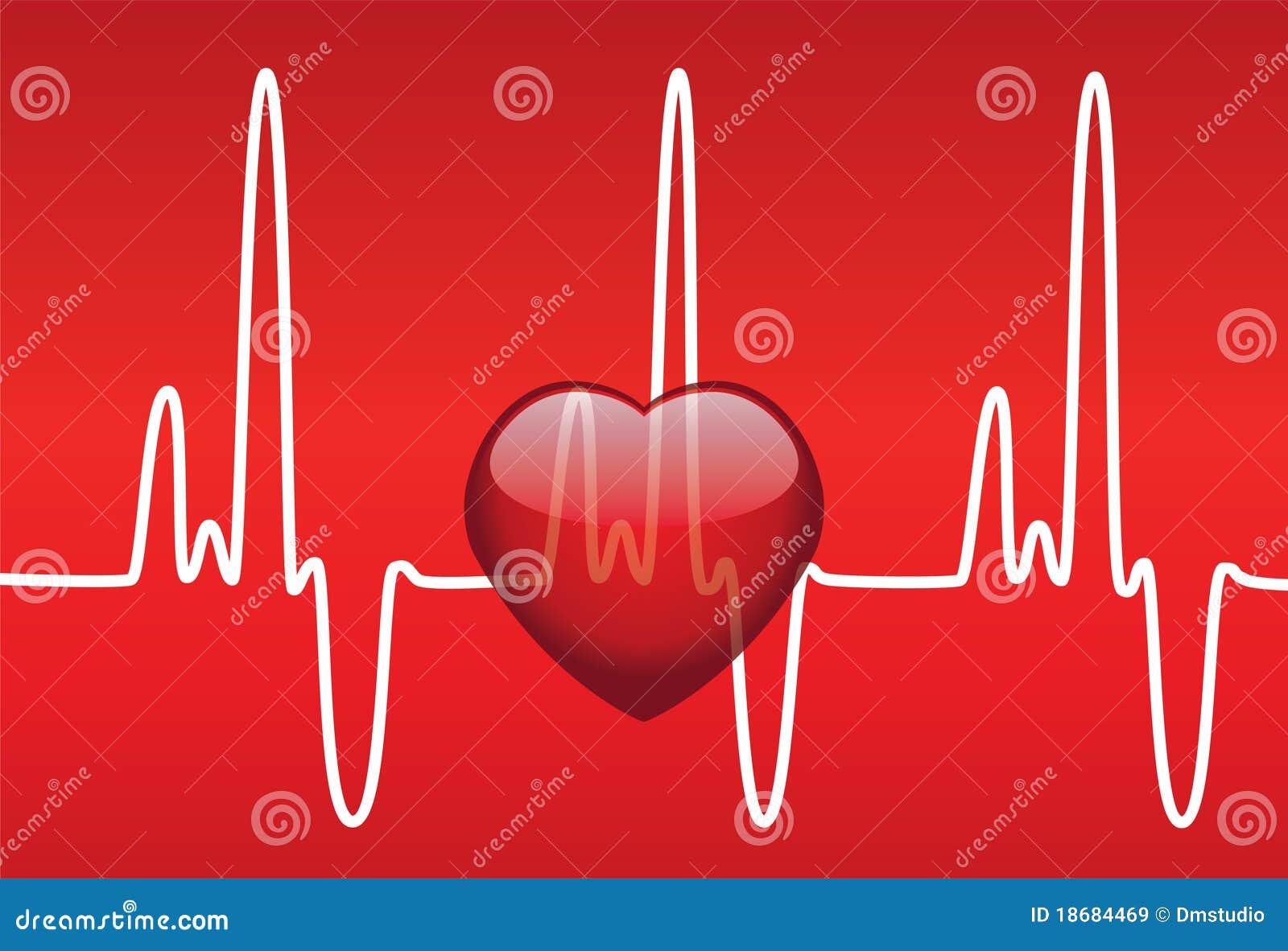 Cuore e battito cardiaco illustrazione vettoriale. Illustrazione di ...