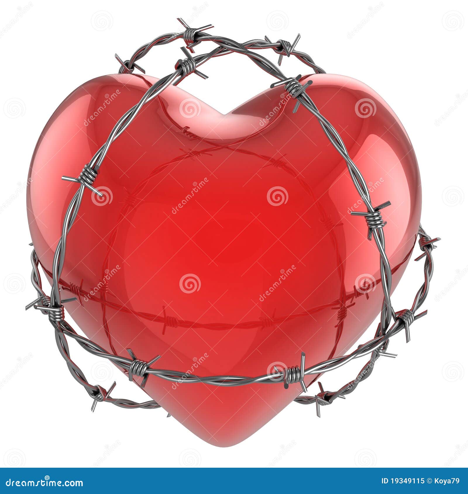 Cuore Lucido Rosso Circondato Da Filo Illustrazione di Stock ...