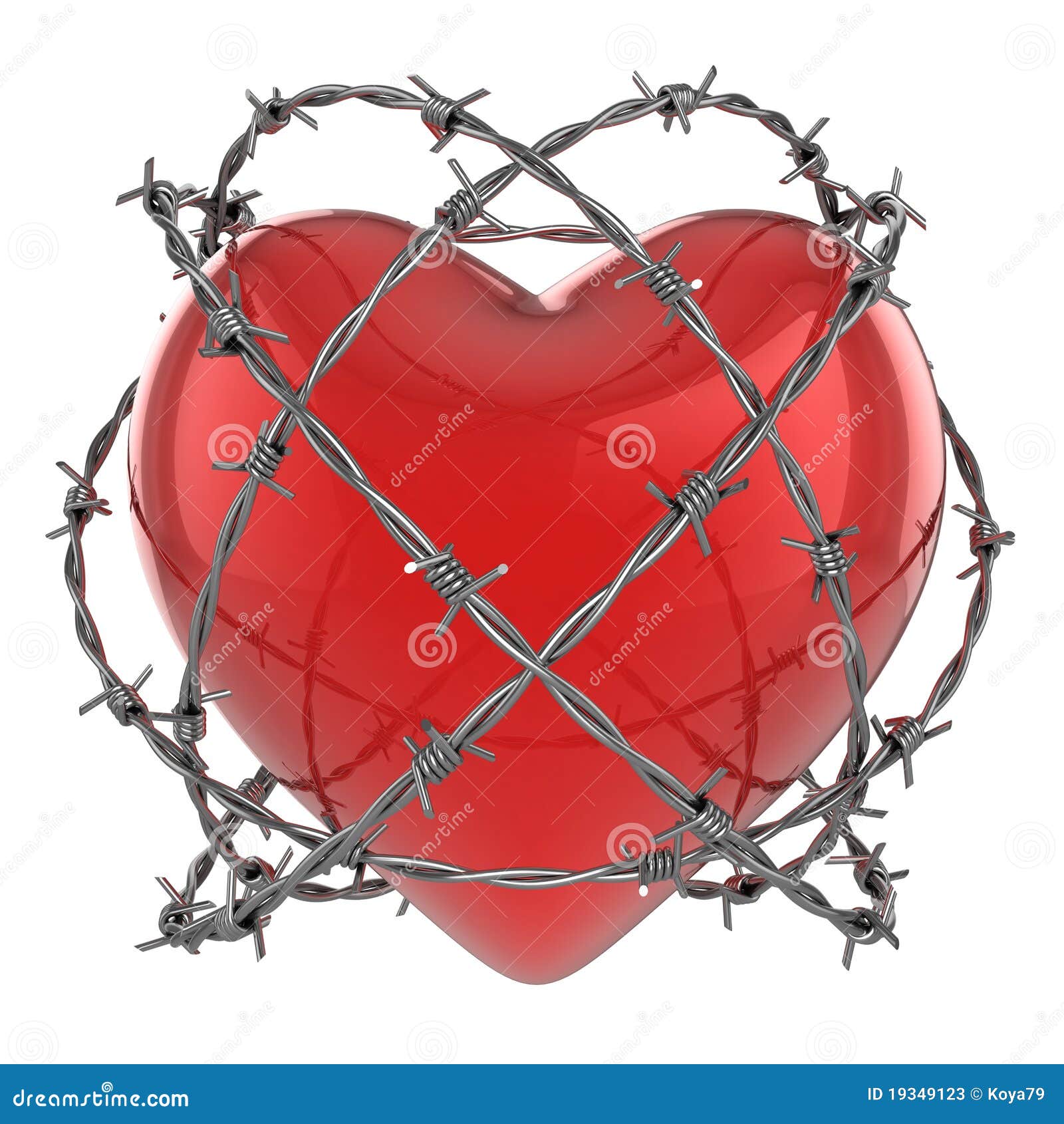 Cuore Lucido Rosso Circondato Da Filo Illustrazione di Stock ...