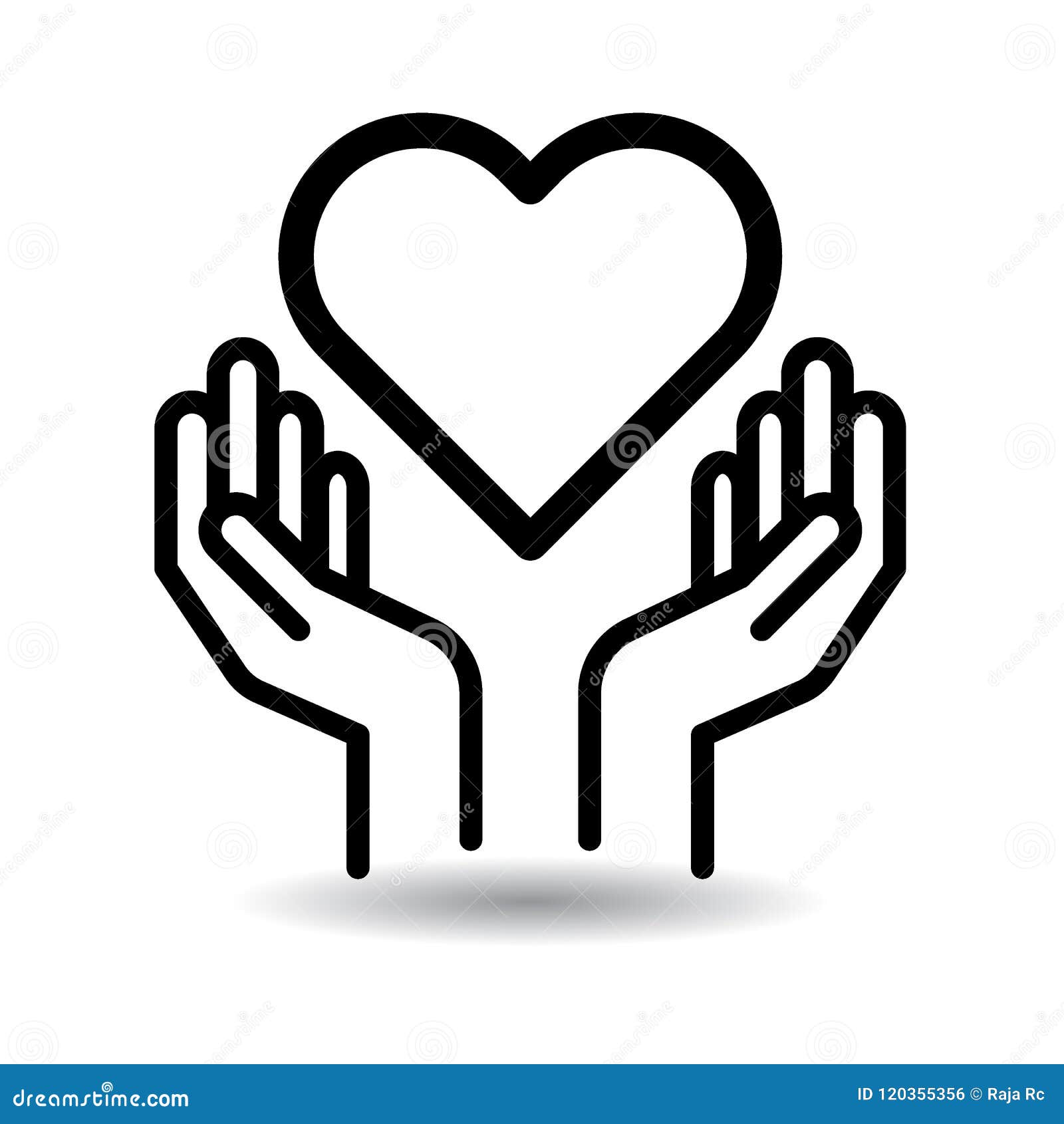 Cuore Nell'icona Delle Mani Illustrazione Vettoriale - Illustrazione di ...