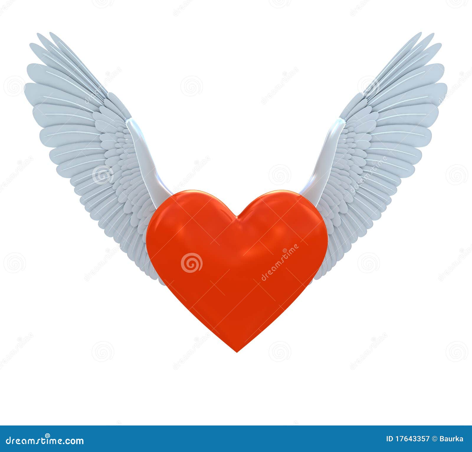 Cuore rosso con le ali illustrazione di stock. Illustrazione di ...