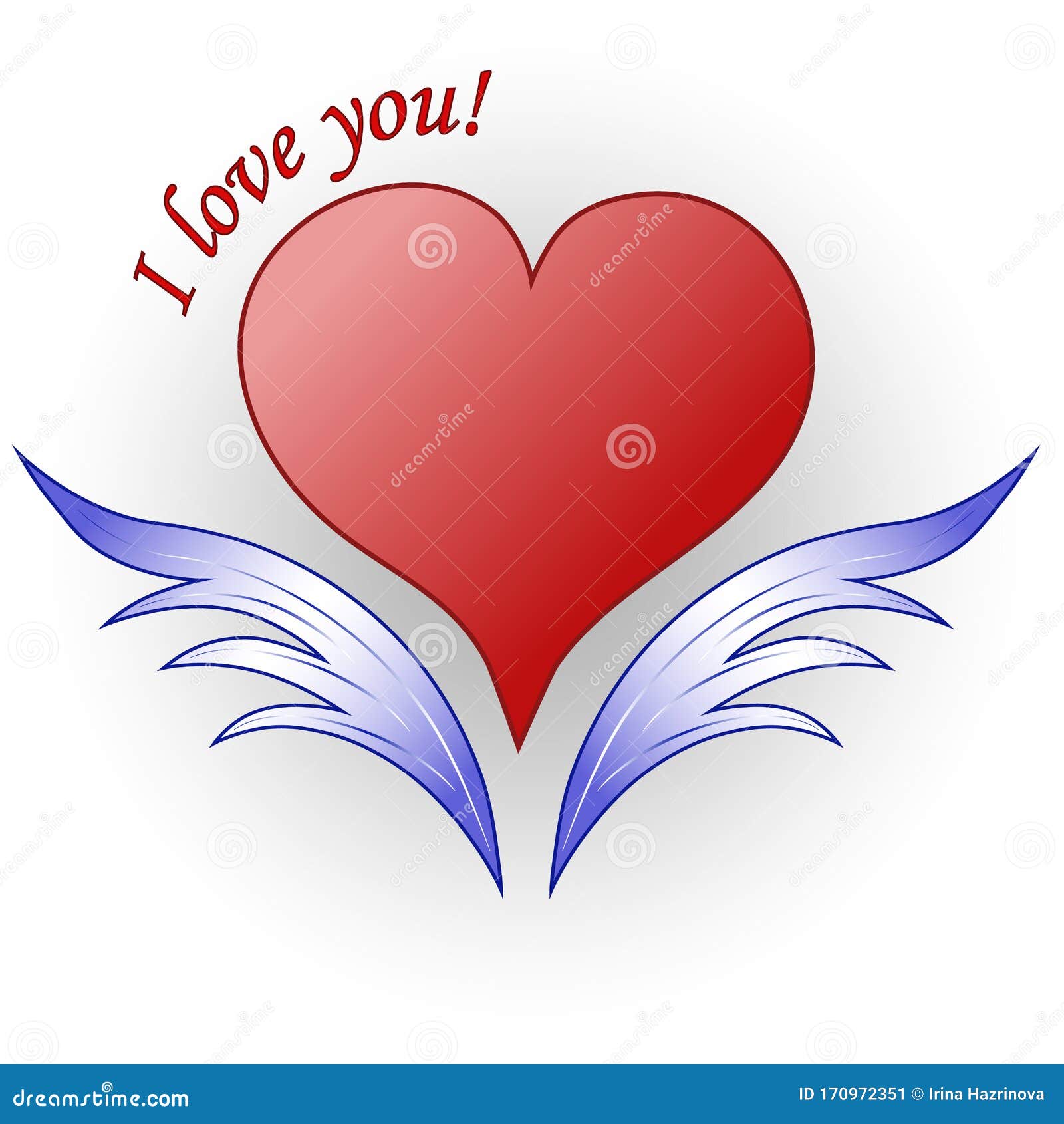 Cuore rosso con le ali illustrazione di stock. Illustrazione di ...
