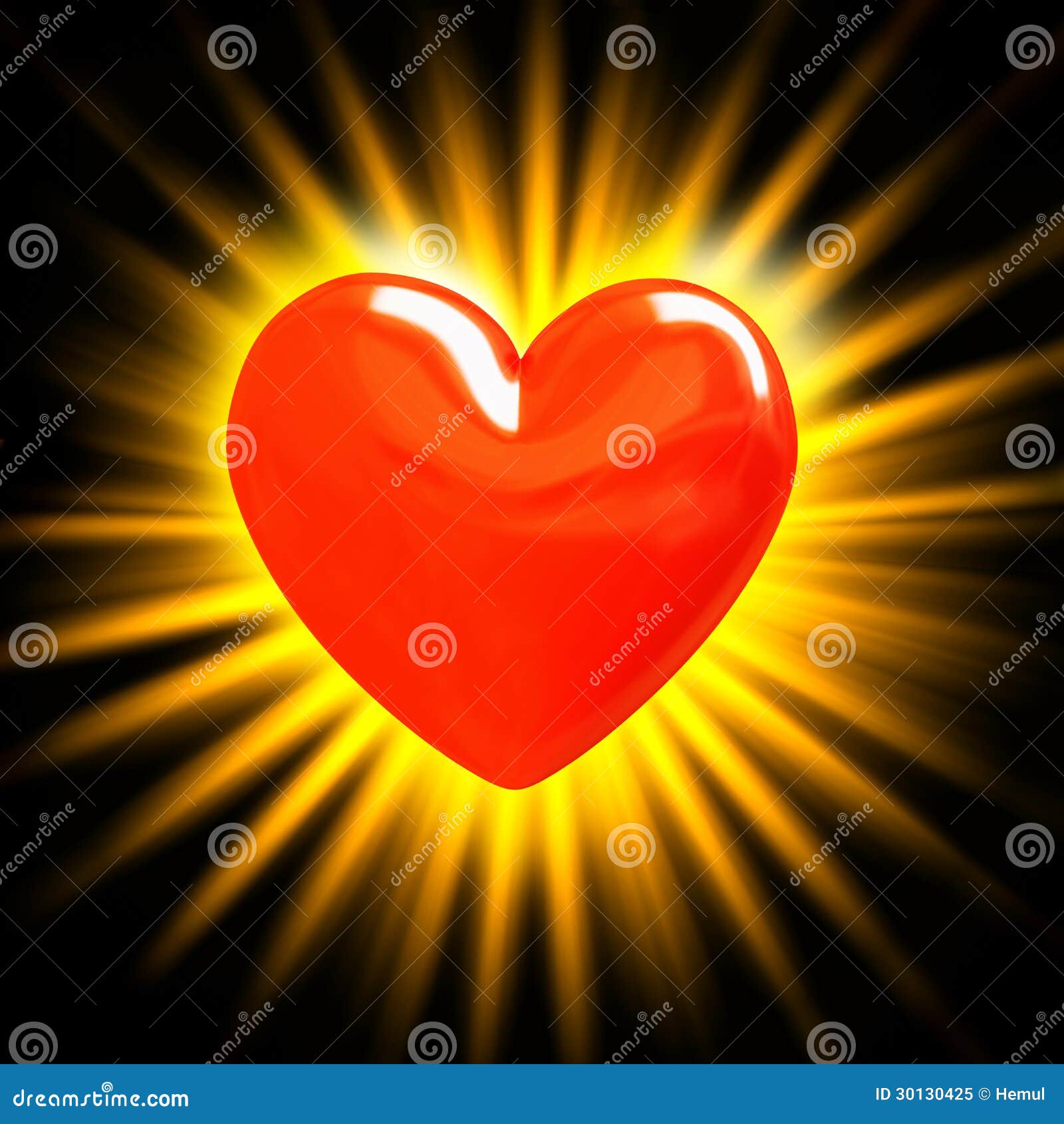 Cuore Rosso Nei Raggi Di Luce Illustrazione di Stock - Illustrazione di ...