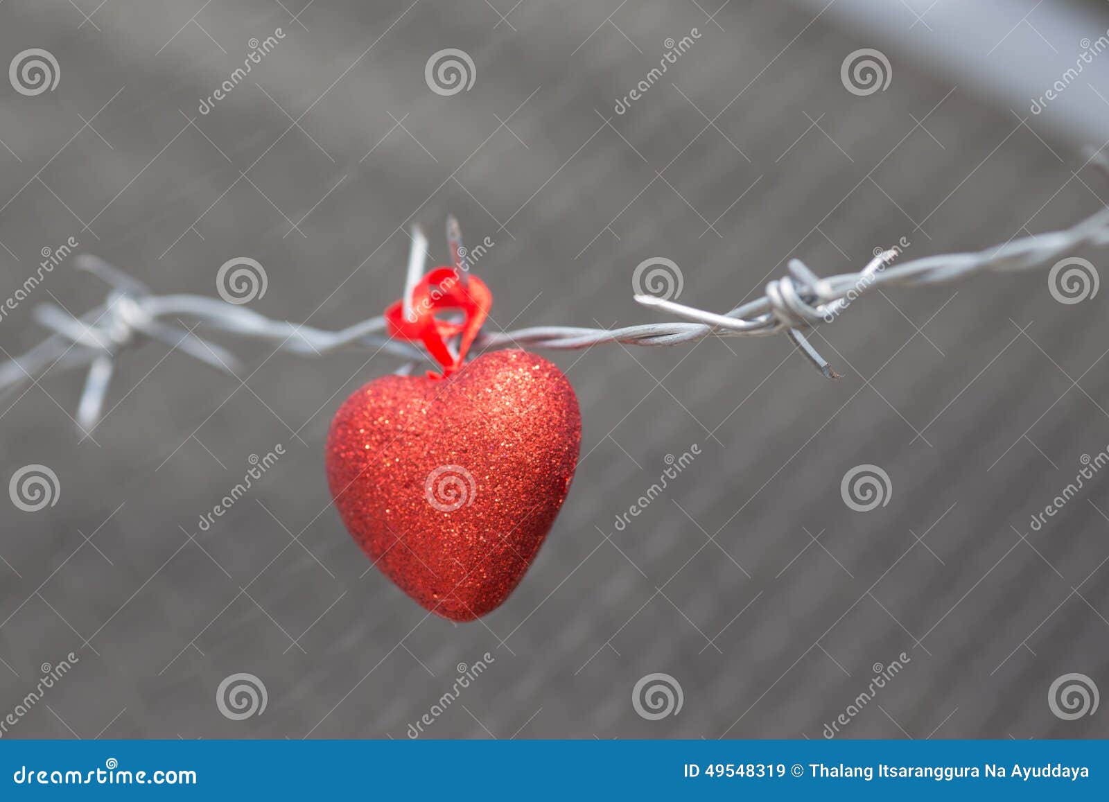 Cuore Rosso Su Un Fondo Di Filo Immagine Stock - Immagine di bianco ...