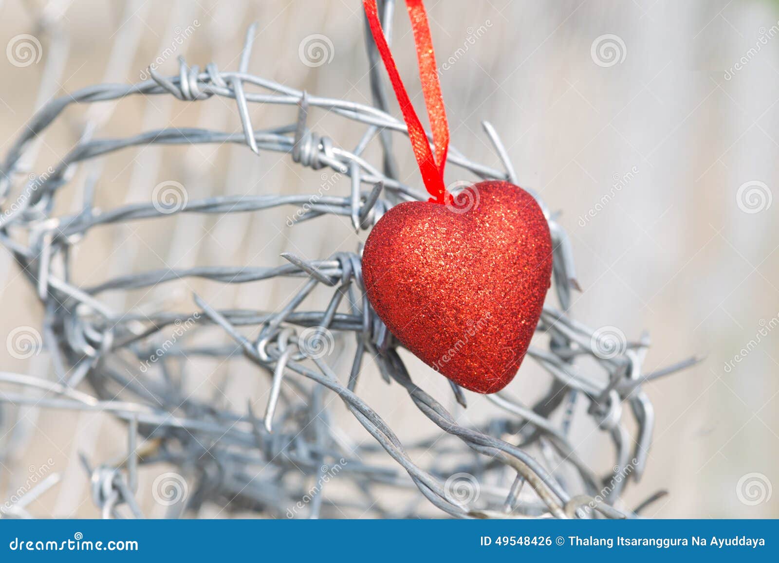 Cuore Rosso Su Un Fondo Di Filo Fotografia Stock - Immagine di ...