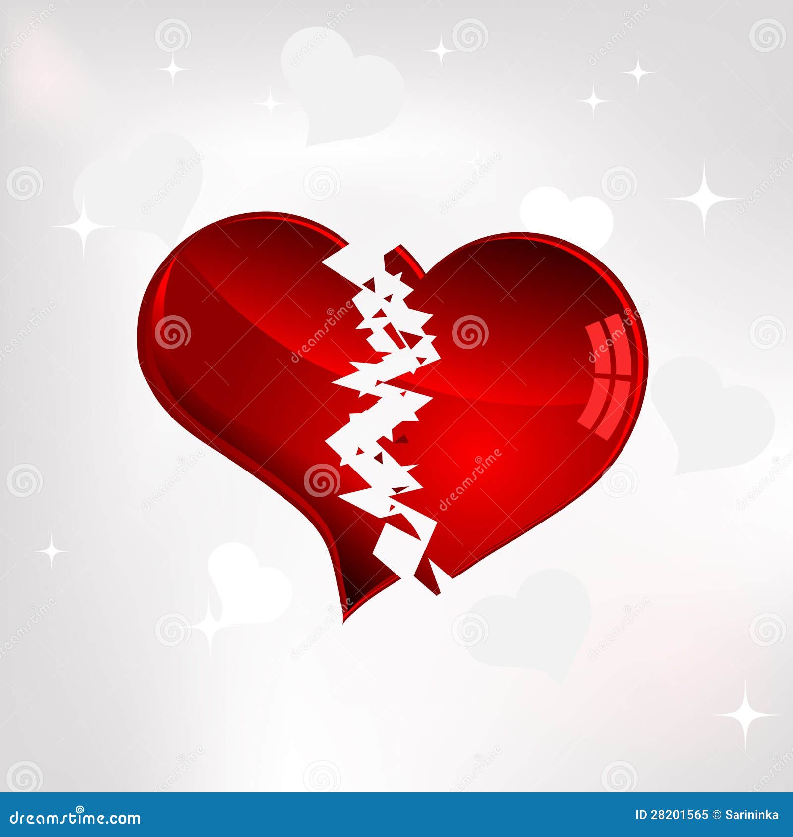 Cuore rotto illustrazione vettoriale. Illustrazione di romantico - 28201565