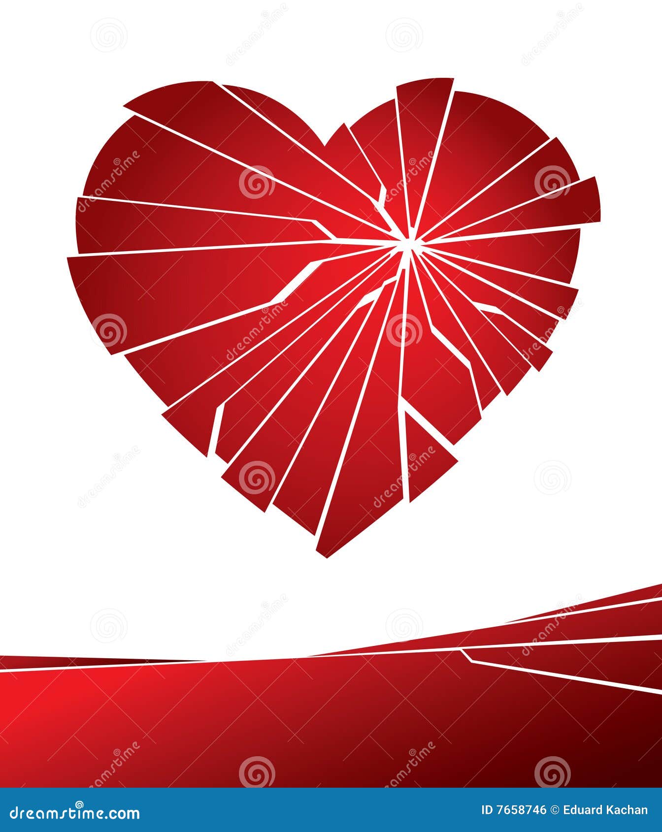 Cuore rotto illustrazione vettoriale. Illustrazione di brokenhearted ...