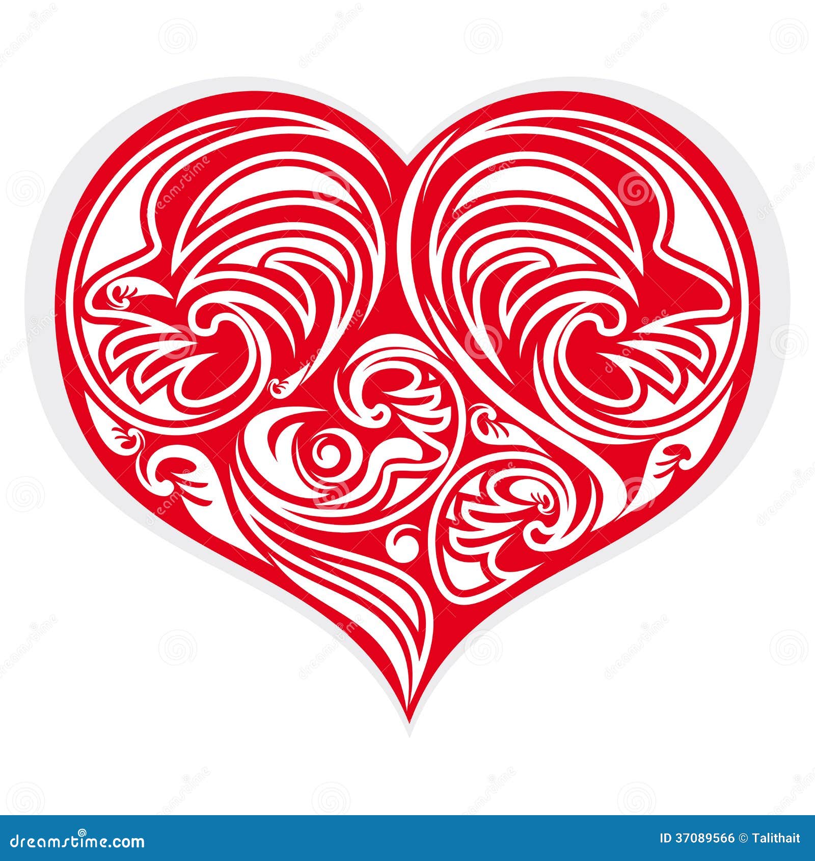 Cuore stilizzato illustrazione vettoriale. Illustrazione di ...